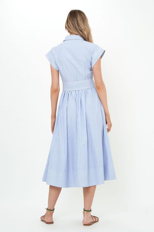 Oliphant Belted Shirt Dress – Chatham Blue