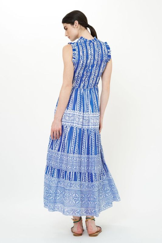 Oliphant Sleeveless Smocked Maxi Dress – Ziggy Blue