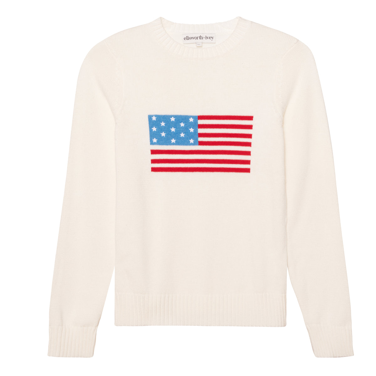 American Flag Crewneck Sweater - Ivory